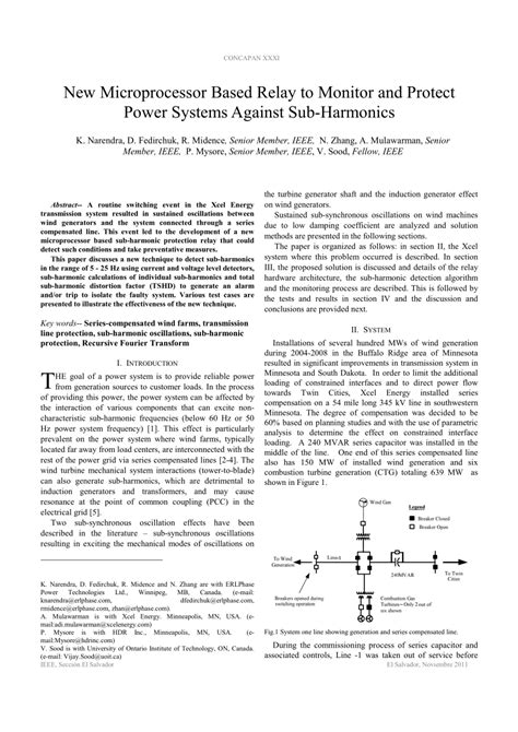 Pdf New Microprocessor Based Relay To Monitor And Protect Power