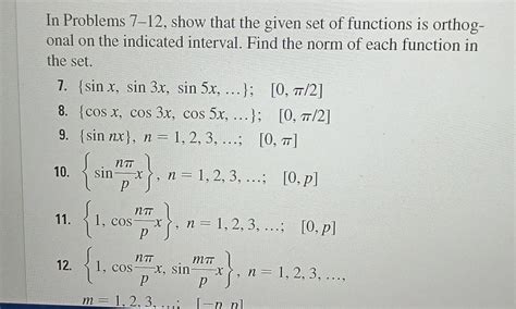 Solved In Problems Show That The Given Set Of Chegg