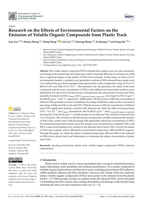 Pdf Research On The Effects Of Environmental Factors On The Emission Of Volatile Organic