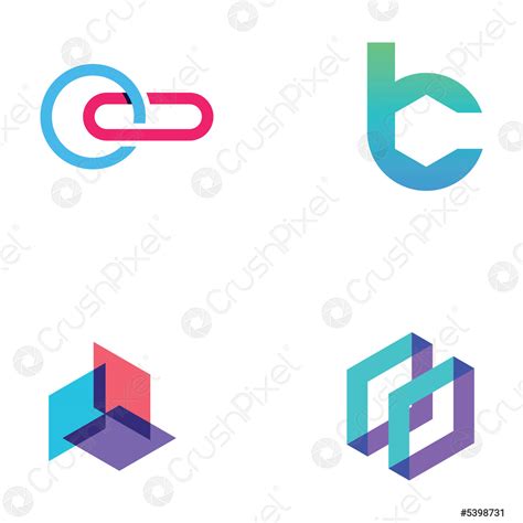 Block Chain Logo Designgeometric Block Chain With Hexagons Modern