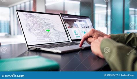 Developer Looking At Land Plot Map Stock Image Image Of Line Mapping