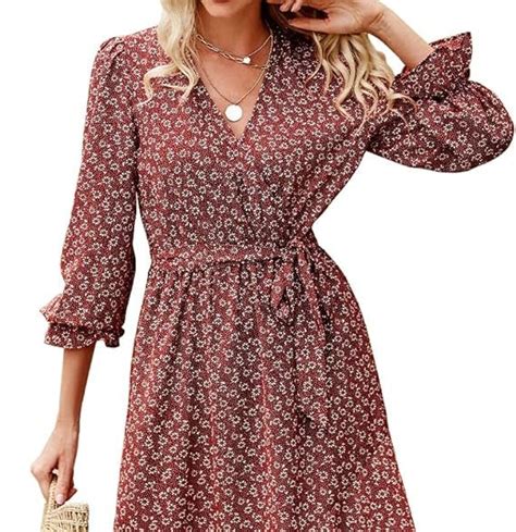 Btfbm Women Long Sleeve Wrap Maxi Dress V Neck Decorum