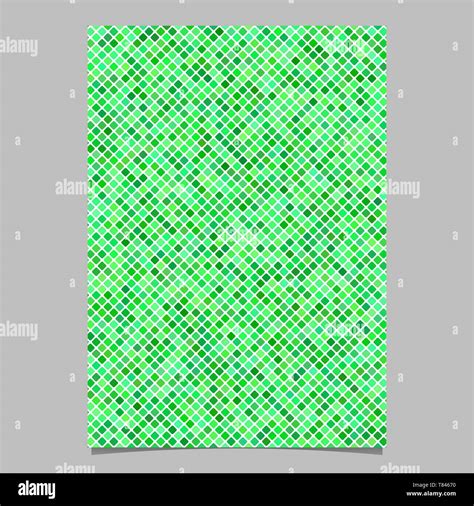 Green Geometrical Diagonal Rounded Square Pattern Background Poster Template Stock Vector Image