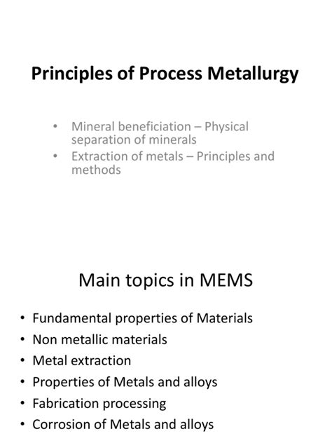 Mineral Processing Ppt 1 Smelter Schedule Flow Sheets Size Shape