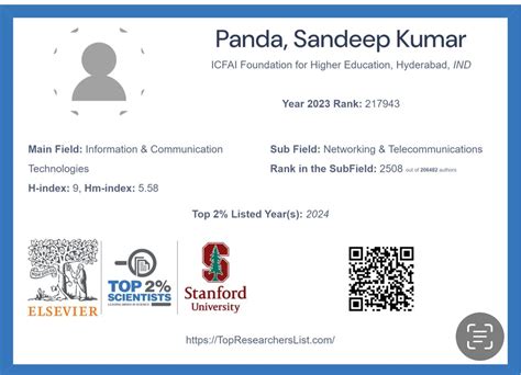 Sandeep Kumar Panda On Linkedin I Am Happy To Share U All I Was Listed 2 Scientist List By