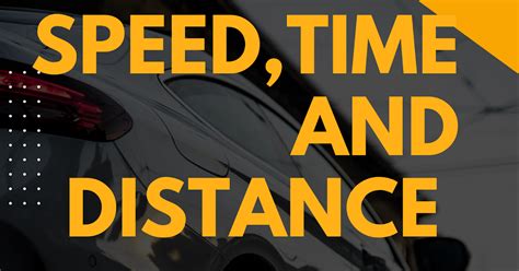 Speed Time And Distance