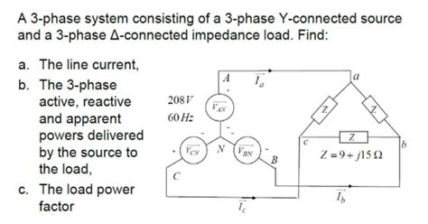 Solved A 3 Phase System Consisting Of A 3 Phase Y Connected