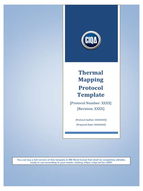 Ciqa Thermal Mapping Protocol Template Sample Version Pdf Food And