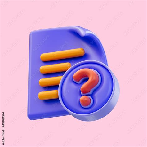 Document Question Mark Badge Icon 3d Render Concept For Asking