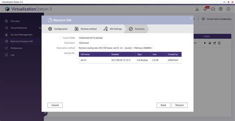 How Do I Backup And Restore The Virtual Machines In Virtualization Station QNAP