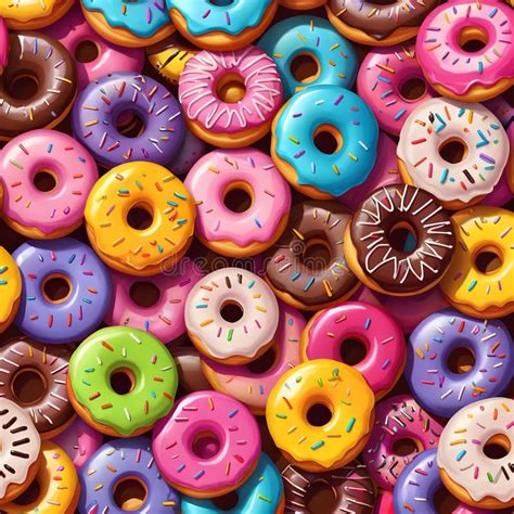 Colorful Assorted Donuts Pattern Stock Illustration Illustration Of Colorful Party 311150221