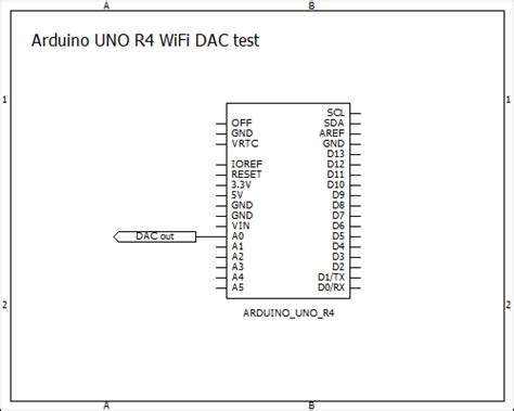 まず、テストとしてdac Outa0に分解能10bitで、1023の値で出力してみます。次のスケッチを書き、コンパイル書き込みをします。