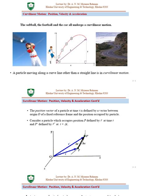 Kinematics Curvilinear Motion Pdf Acceleration Velocity