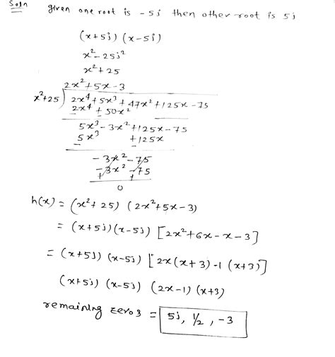 Solved Please Help To Solve This Use The Given Zero To Find The