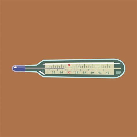 Medical Thermometer Icon Flat Design Style Stock Vector Illustration Of High Long 93799498