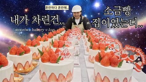 딸기케이크에 파묻힌 소금빵집 12월 브이로그 Bakery Vlog Youtube