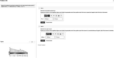 Problem 4145 Replace The Loading By An Equivalent Resultant Force And Couple Moment Acting At