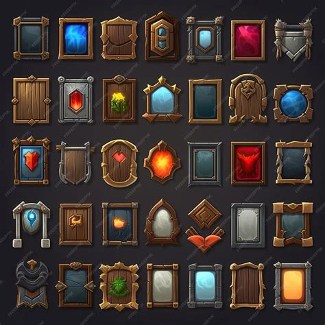 Premium Photo Border Frame Medieval Ai Generated Design Element Old Game Metal Ui Border Frame