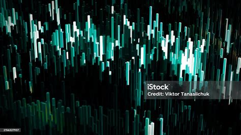 추상 3d 배경 여러 가지 색상의 실린더로 만든 벽 위아래 파도는 직사각형의 3 차원 성장 기둥의 움직임과 유사합니다 구형파가