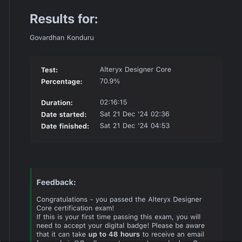 Govardhan Konduru On Linkedin Alteryx Dataanalytics Certification