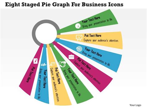 Eight Staged Pie Graph For Business Icons Flat Powerpoint Design Templates PowerPoint