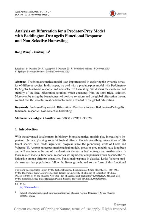 Analysis On Bifurcation For A Predator Prey Model With Beddington