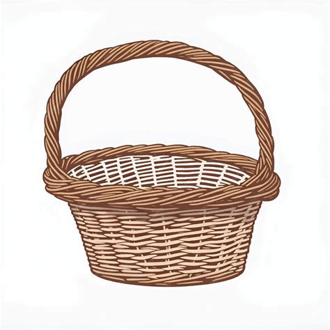 빈 고리버들 바구니 벡터 일러스트 레이 션 프리미엄 벡터