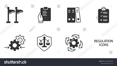 Regulation Icons Set Regulation Pack Symbol Stock Vector Royalty Free 2186340483 Shutterstock