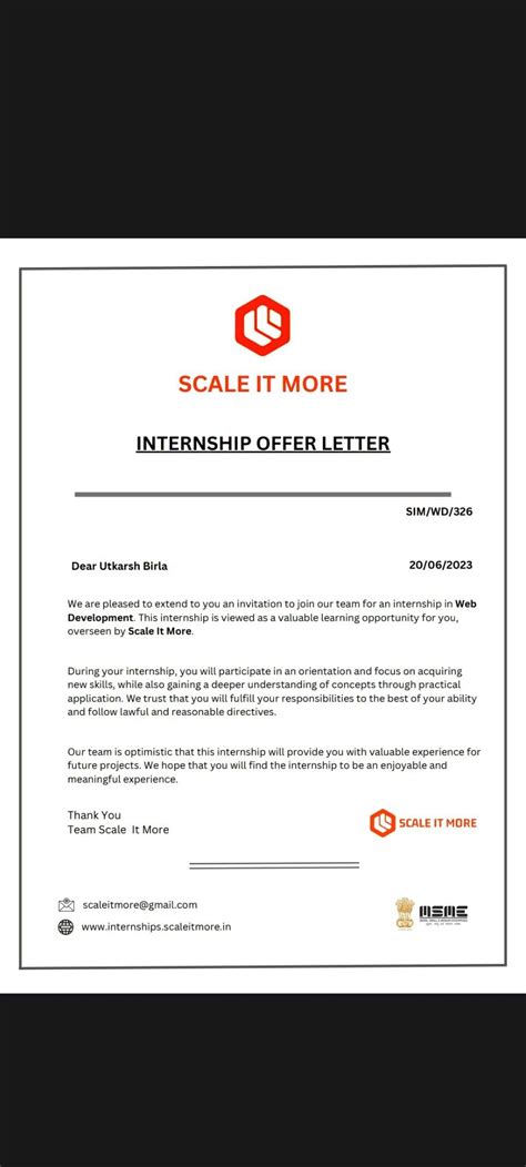 Utkarsh Birla On Linkedin Scaleitmore Webdevelopment Internship2023
