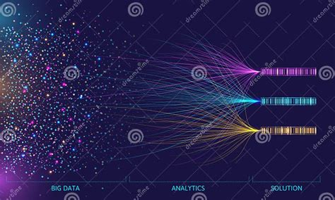 Big Data Analytics Visualization Digital Flow Of Chaotic Data Dots Connected With Analytics