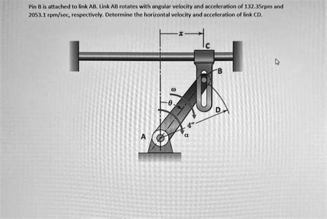 Solved Pin B Is Attached To Link Ab Link Ab Rotates With An Angular Velocity And Acceleration