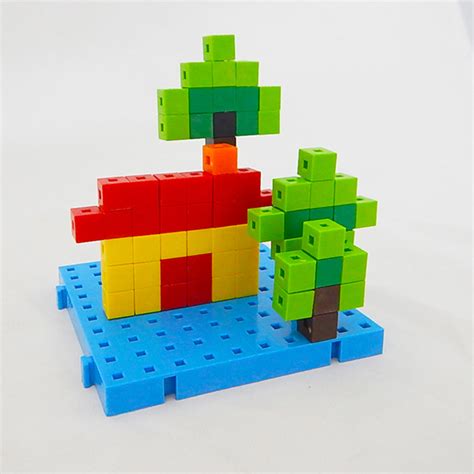 ชุดลูกบาศก์ตัวต่อฝึกทักษะคณิตศาสตร์ ขนาด 1 Cm พร้อมฐานกระดานตัวต่อ 1 Cm Interlocking Cube