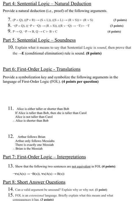 Part 1 Sentential Logic Translations Symbolize The