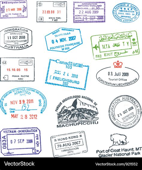Passport Stamp Royalty Free Vector Image Vectorstock