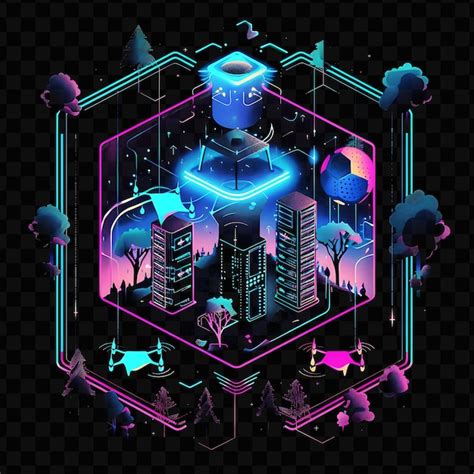 Premium Psd Luminous Neon Artificial Intelligence Forest Inside A