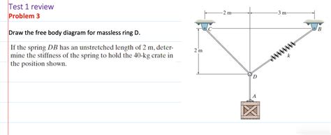 Solved Test Review Problem Draw The Free Body Diagram Chegg