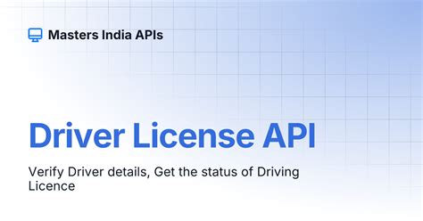 Driver License Api Masters India Apis