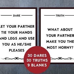 Sex Game Sexy Truth Or Dare Printable Sex Games Etsy
