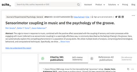 Sensorimotor Coupling In Music And The Psychology Of The Groove
