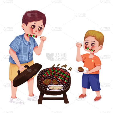 吃货人物大尺寸贴纸2 手绘素材 花瓣网