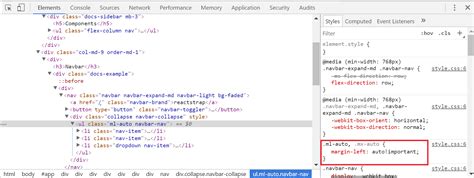 Css Ml Auto Is Not Pushing Navbar Links To The Right Stack Overflow