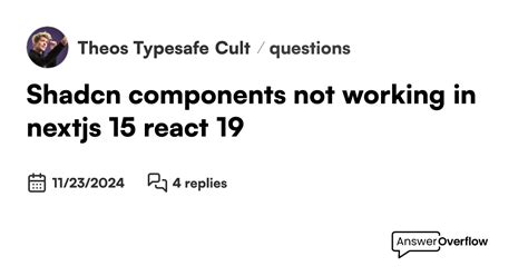 Shadcn Components Not Working In Nextjs 15 React 19 Theos Typesafe