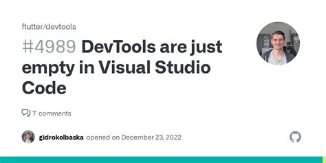 DevTools Are Just Empty In Visual Studio Code Issue 4989 Flutter