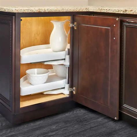 REV A SHELF Polymer Half Moon Shelf Pivot And Slide Lazy Susan White Rev A Shelf