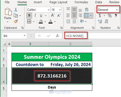 How To Create A Day Countdown In Excel 2 Examples Exceldemy