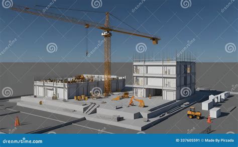 Detailed Architectural Blueprint Wireframe Displaying Multi Level Building Design With Complex