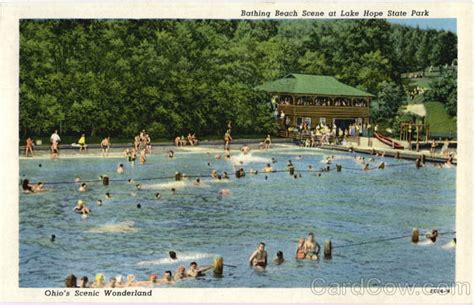 Bathing Beach Scene At Lake Hope State Park Ohio