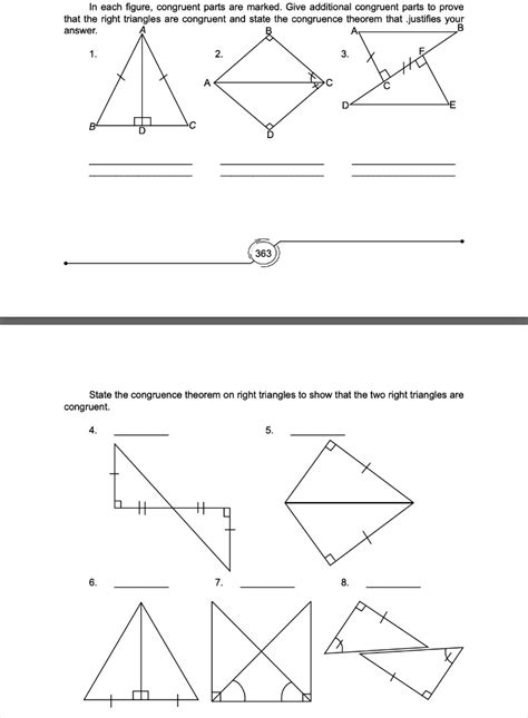 Each Figure Congruent Parts Are Marked Give Additional Congruent Parts To Prove That The Right