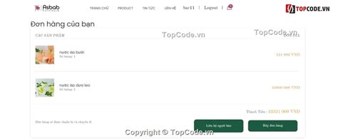 Full Code Đồ Án Website Bán Nước Ép Trái Cây Php And Mysql Có đầy đủ Quản Trị Và Người Dùng Login