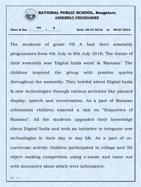 Fillable Online Assembly Programme Fax Email Print Pdffiller